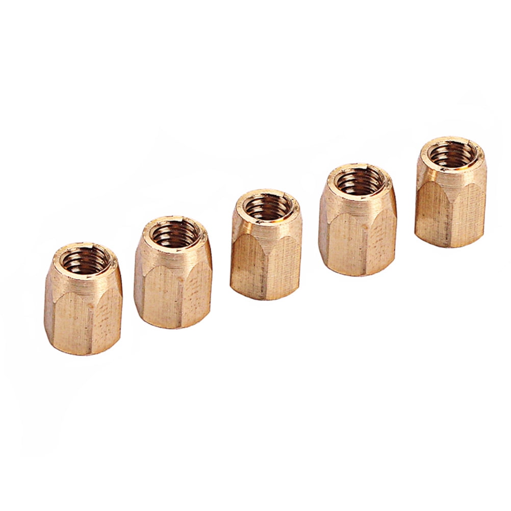 BESTYASH 5Pcs Chrome Plated Copper Truss Rod Nuts Brown for Guitar Bass ...