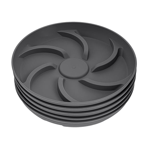 BESTYASH 5Pcs Dark Grey Round Plant Pot Tray with High Friction Raised ...