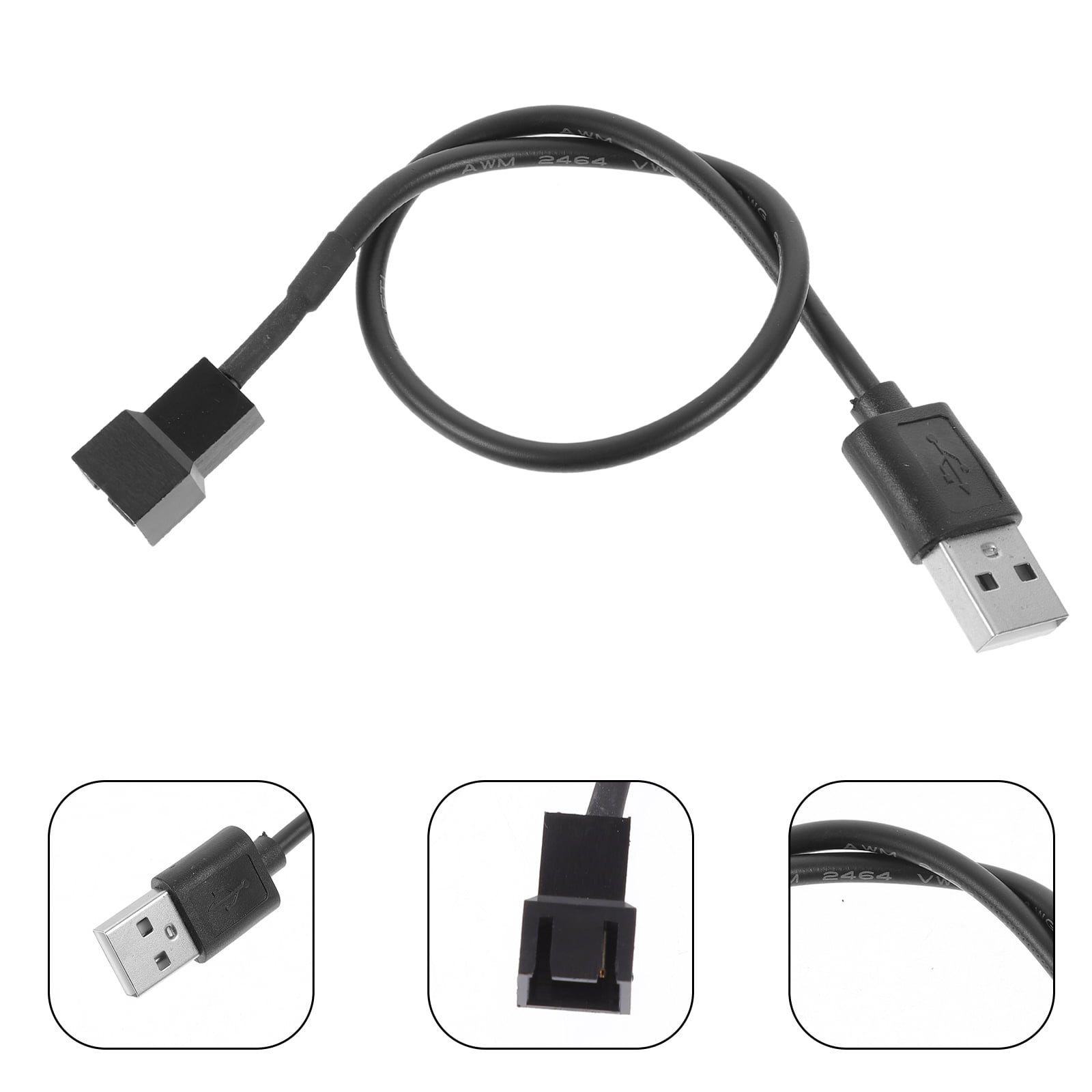 BESTYASH 5Pcs 5V Fan Cable USB to 3Pin Cord Power Adapter Cable for Pc ...