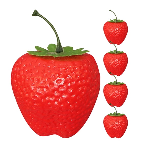 BESTYASH 5Pcs Large Artificial Strawberry Red Faux Strawberries for ...
