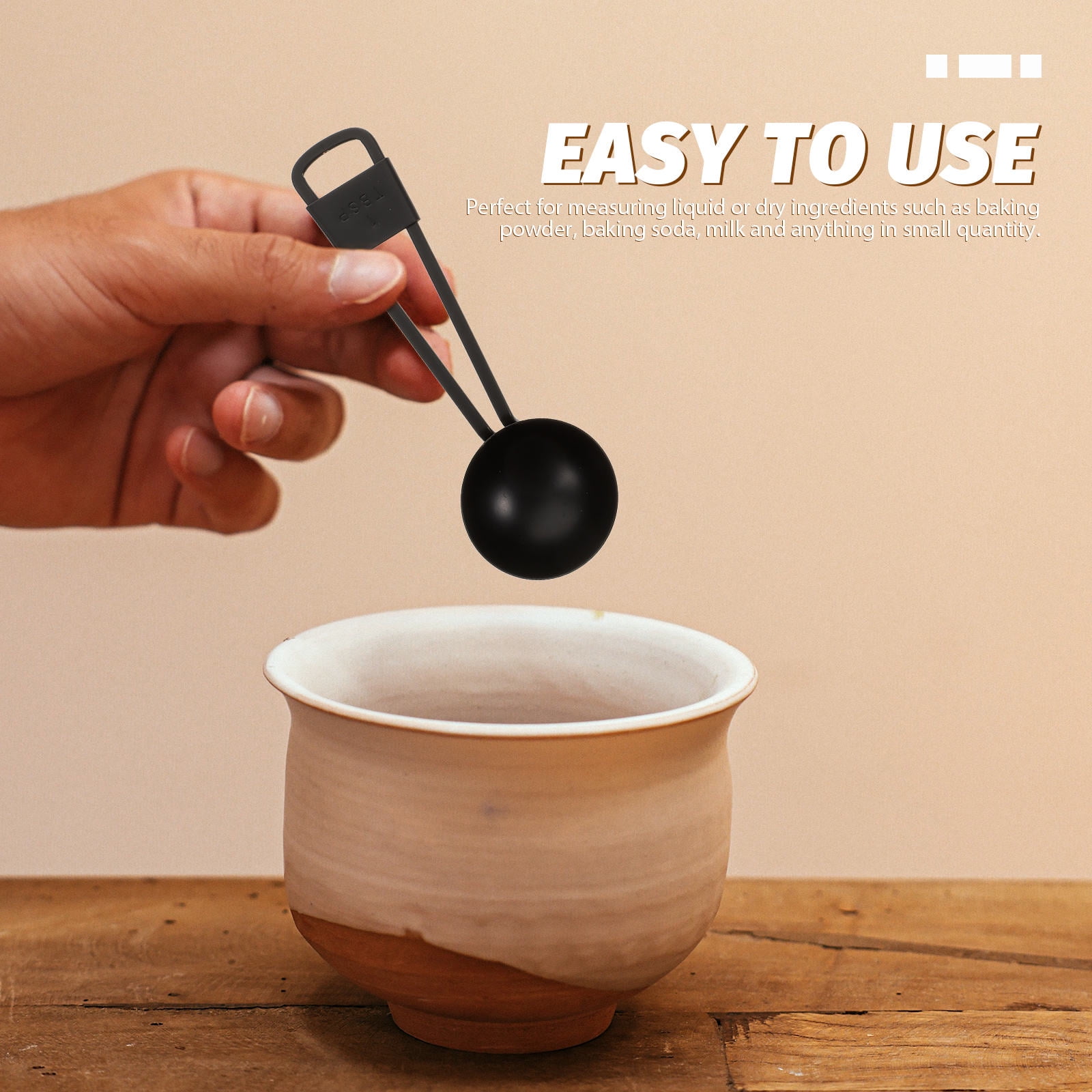 BESTYASH 5Pcs Nesting Measuring Cups Black Stainless Steel for Easy ...