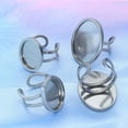 BESTYASH 5Pcs Plated Silver Metal Ring Blank Adjustable Finger Ring ...