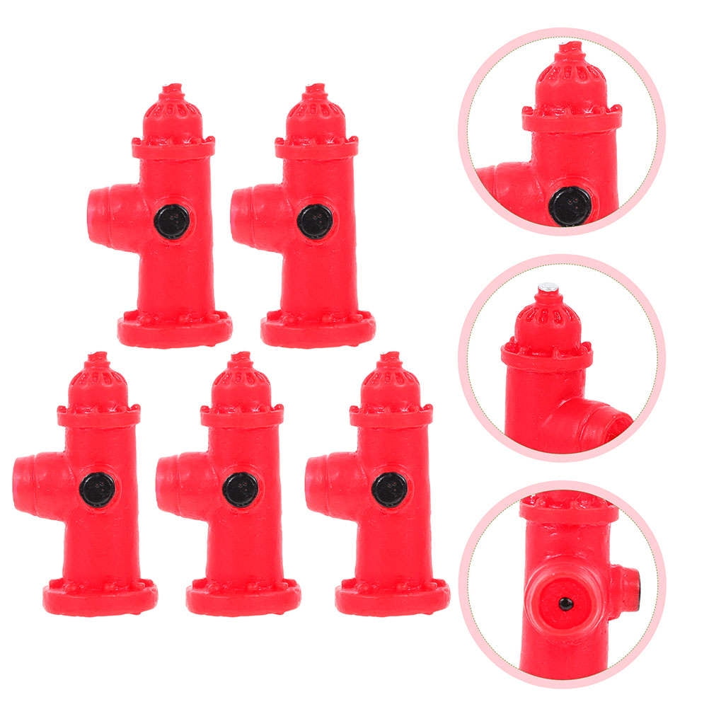 BESTYASH 5Pcs Red Resin Fire Hydrant Statues for DIY Traffic Sign and ...