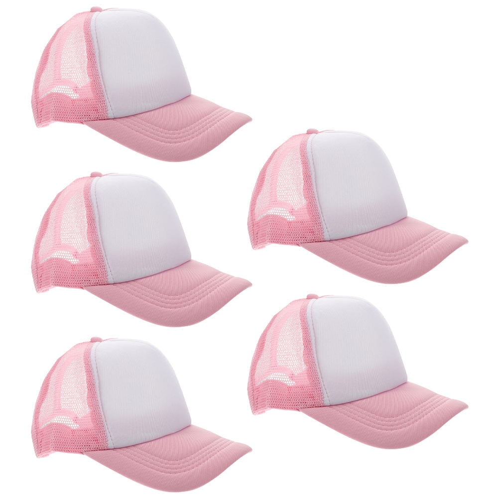 BESTYASH 5Pcs Pink Blank Mesh Baseball Caps Lightweight Heat Transfer ...