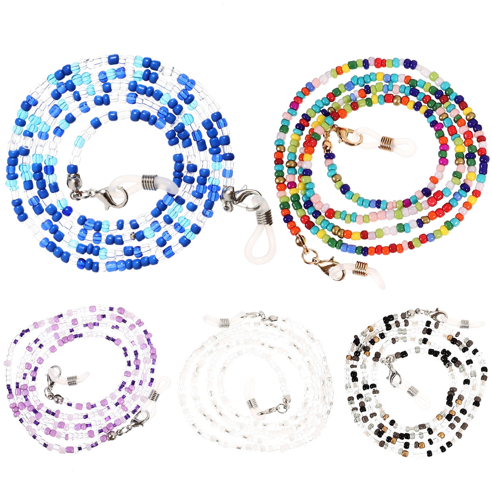 BESTYASH 5Set Eye Glass Holders Beaded Chain Anti-lost Neck Holder ...