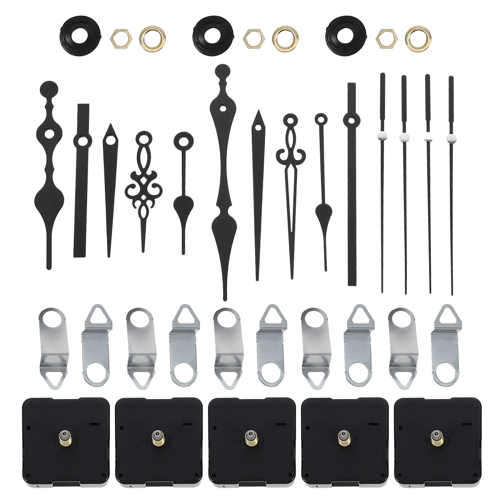 BESTYASH 5Sets Home Clock Movement Set Black Quartz Parts with Quiet ...