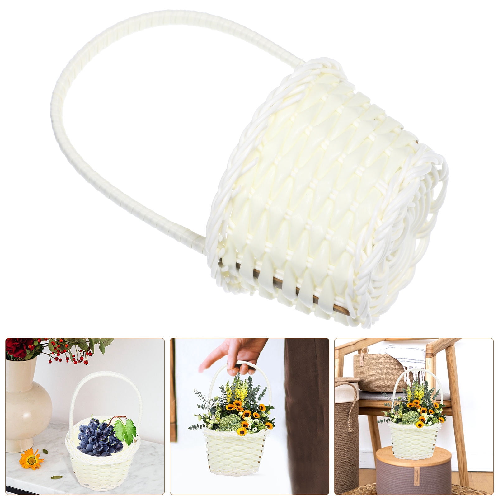 BESTYASH 5-Pack Small Storage Baskets with Handles, Synthetic Material ...