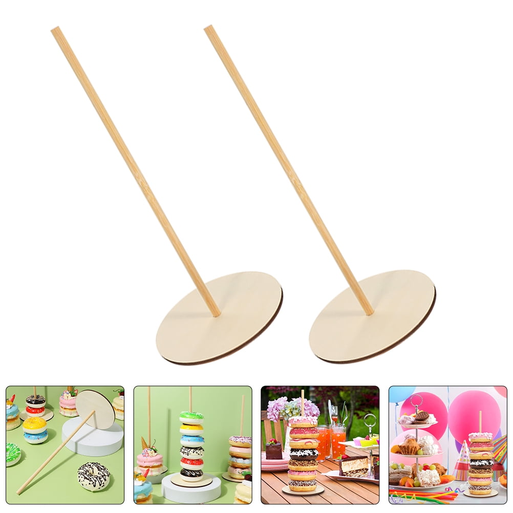 BESTYASH 6 Sets of Doughnut Stand Wooden Holder for Round Display on ...