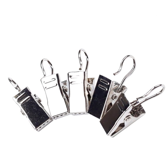 BESTYASH 60Pcs Plated Silver Drapery Clip Rings with Hooks for Curtains ...
