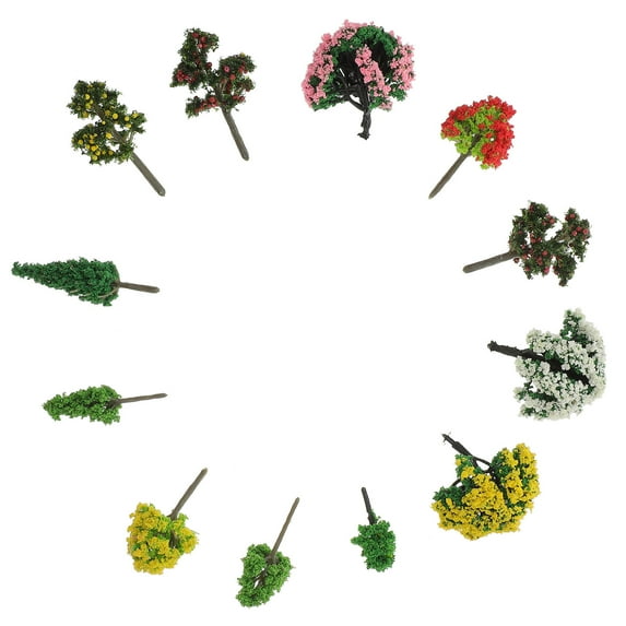 BESTYASH 60pcs Craft Trees For Projects Plastic Mini Tree Models ...
