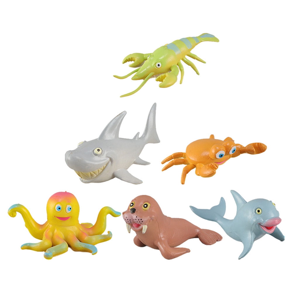 BESTYASH 6Pcs Assorted Color Sea Animal Model Set Durable Realistic ...