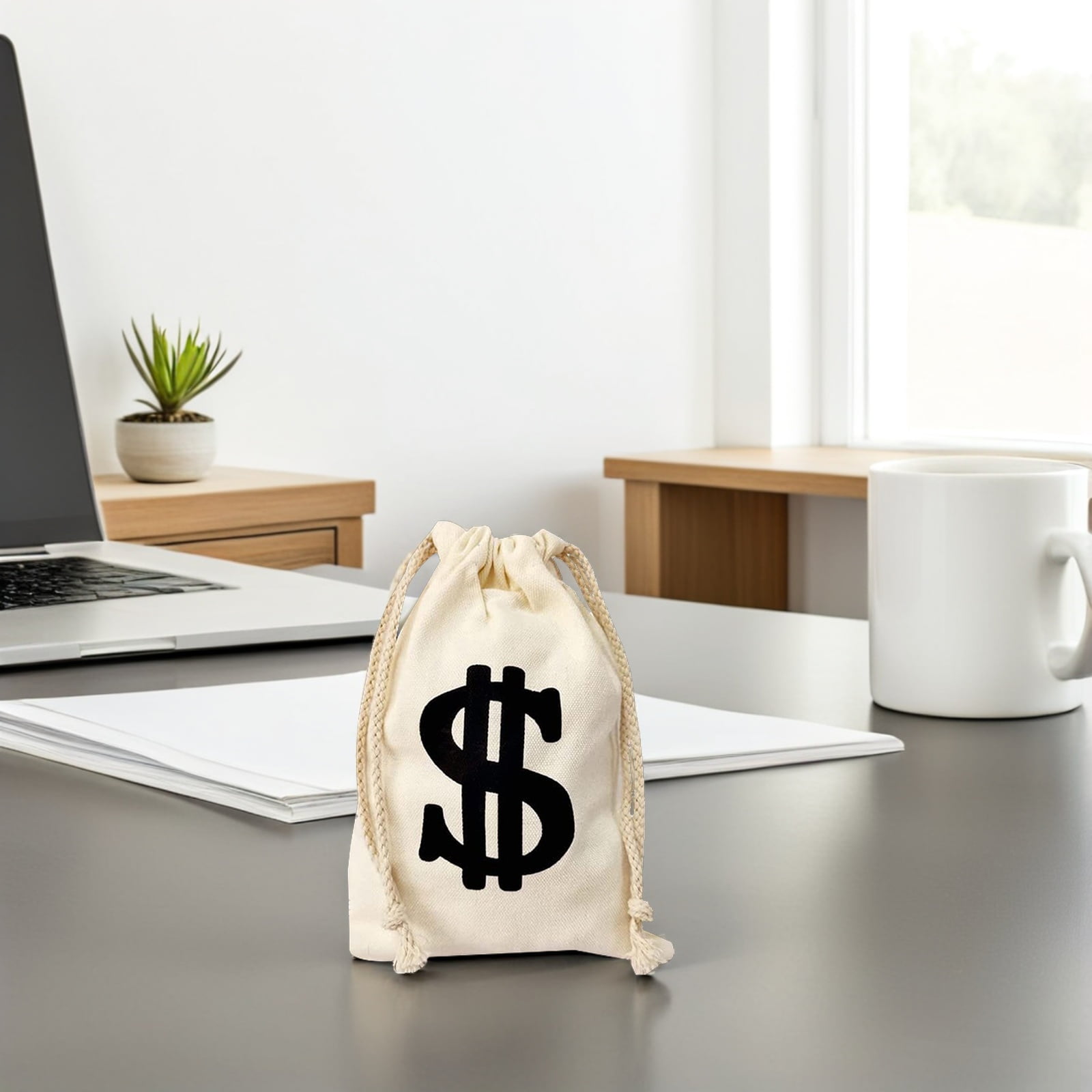 BESTYASH 6Pcs Cotton Drawstring Money Bags in Assorted Colors for Practical Party Decorations ...