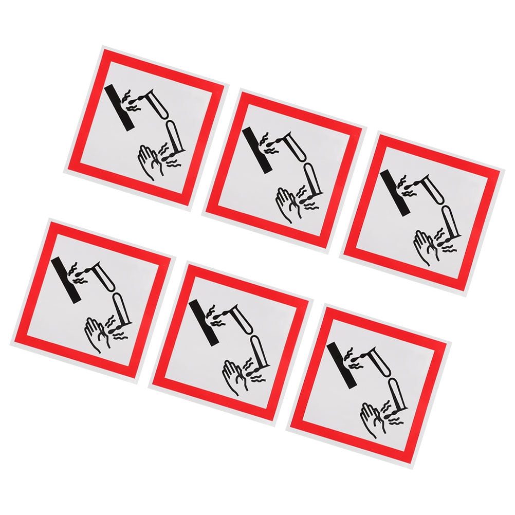 BESTYASH 6Pcs Versatile Corrosive Material Safety Label Sticker for ...