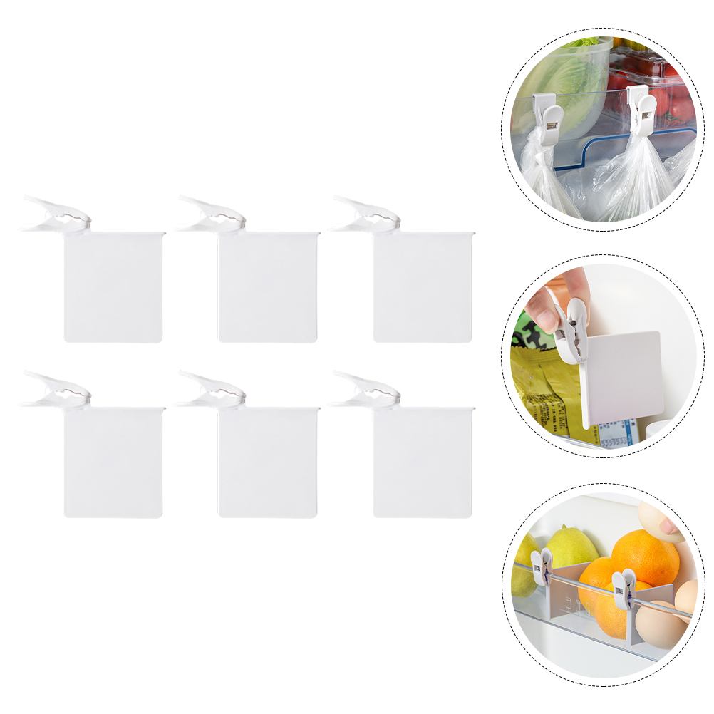 BESTYASH Refrigerator Clips 6-Pack White ABS and Stainless Steel ...