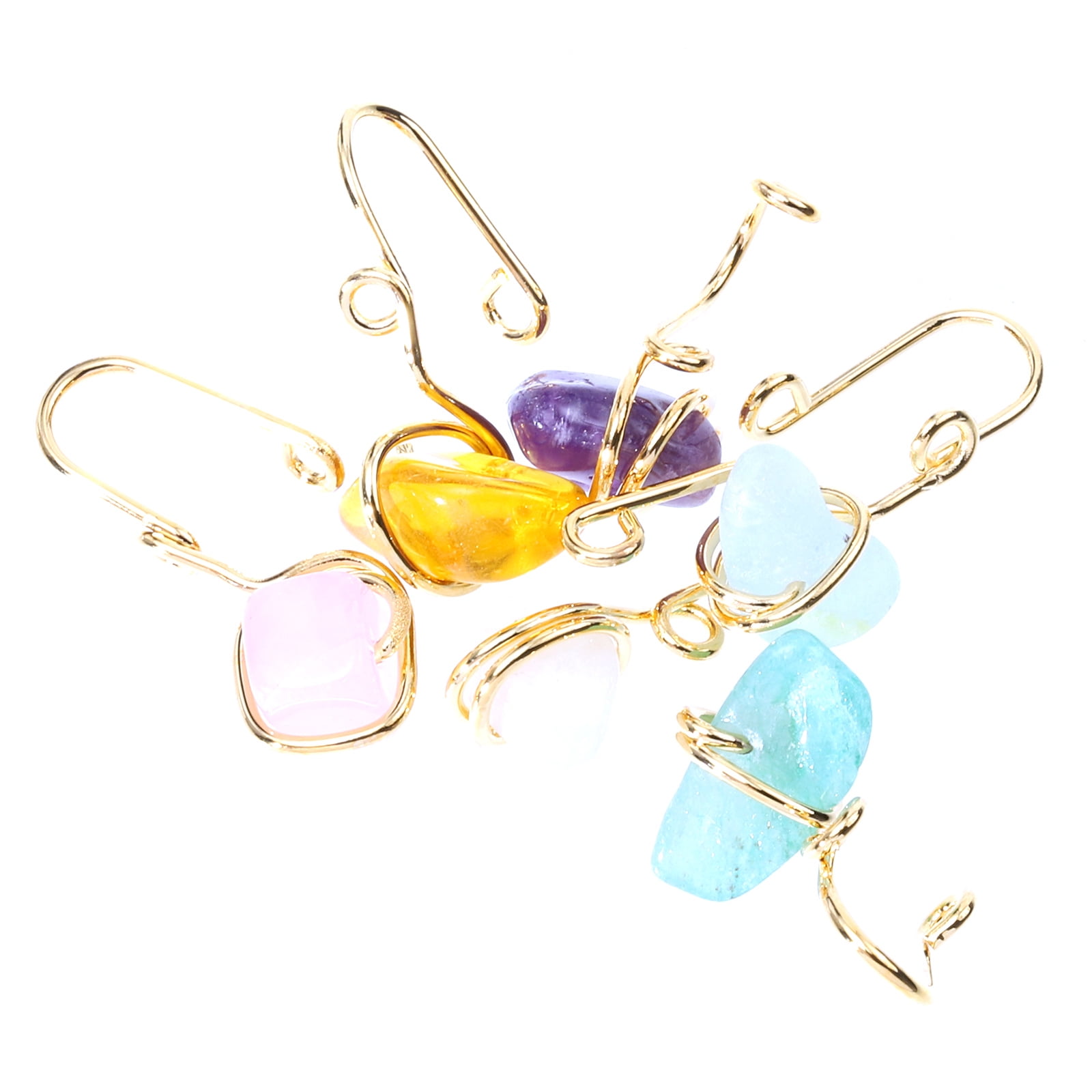 BESTYASH Women Nose Decorations Nose Cuffs Blue Stone Amethyst 6Pcs 0 ...