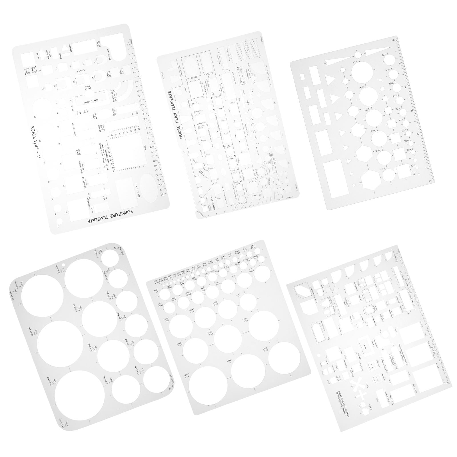 BESTYASH 6Pcs Hollow Drawing Templates with Circle Oval Square for ...