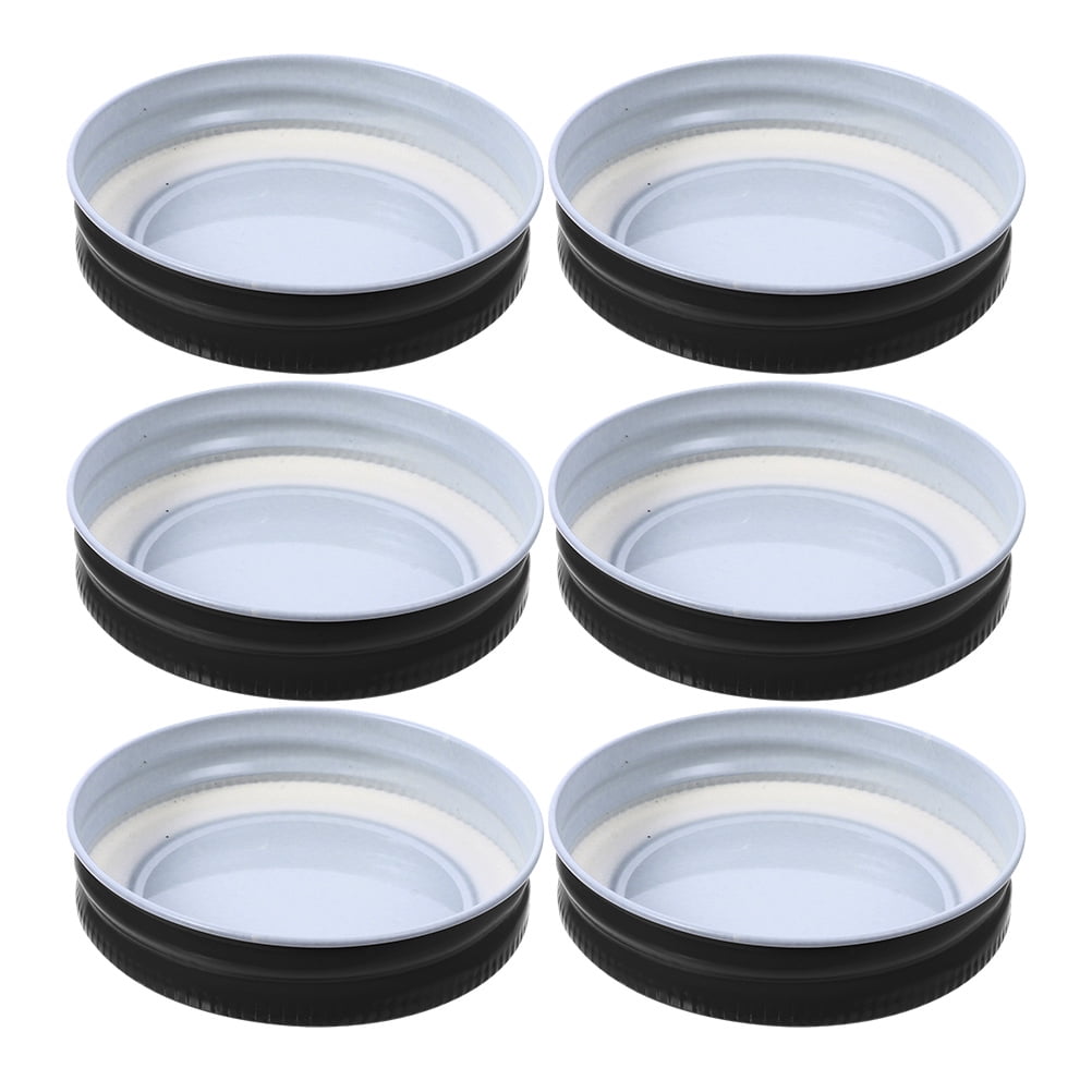 BESTYASH 6-Pack Leakproof Black Tinplate Jar Lids for Canning ...