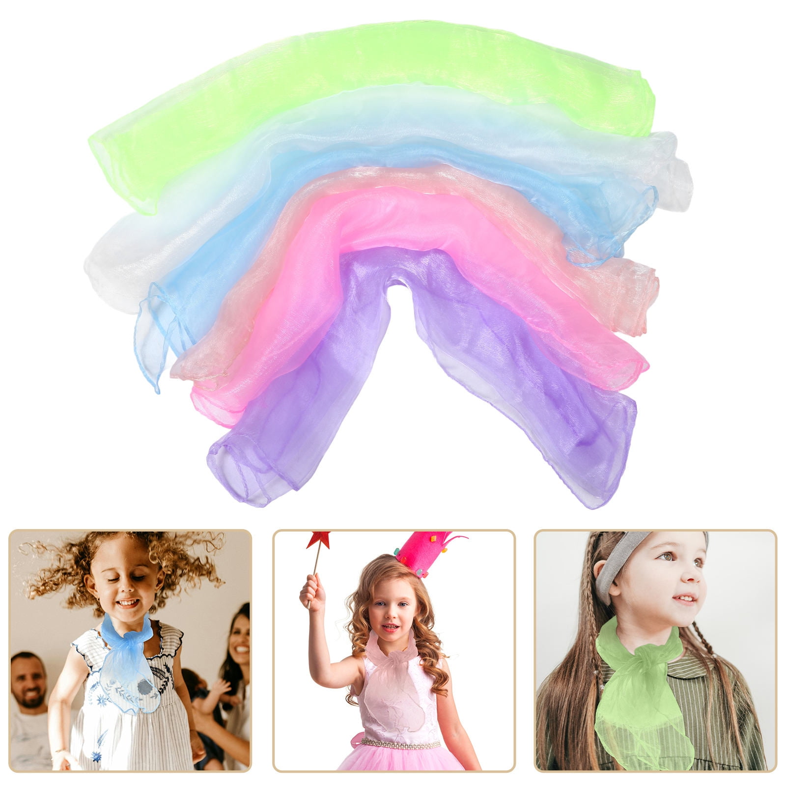 BESTYASH 6Pcs Light Green Scarf Juggling Dance Scarves For Dance Props ...