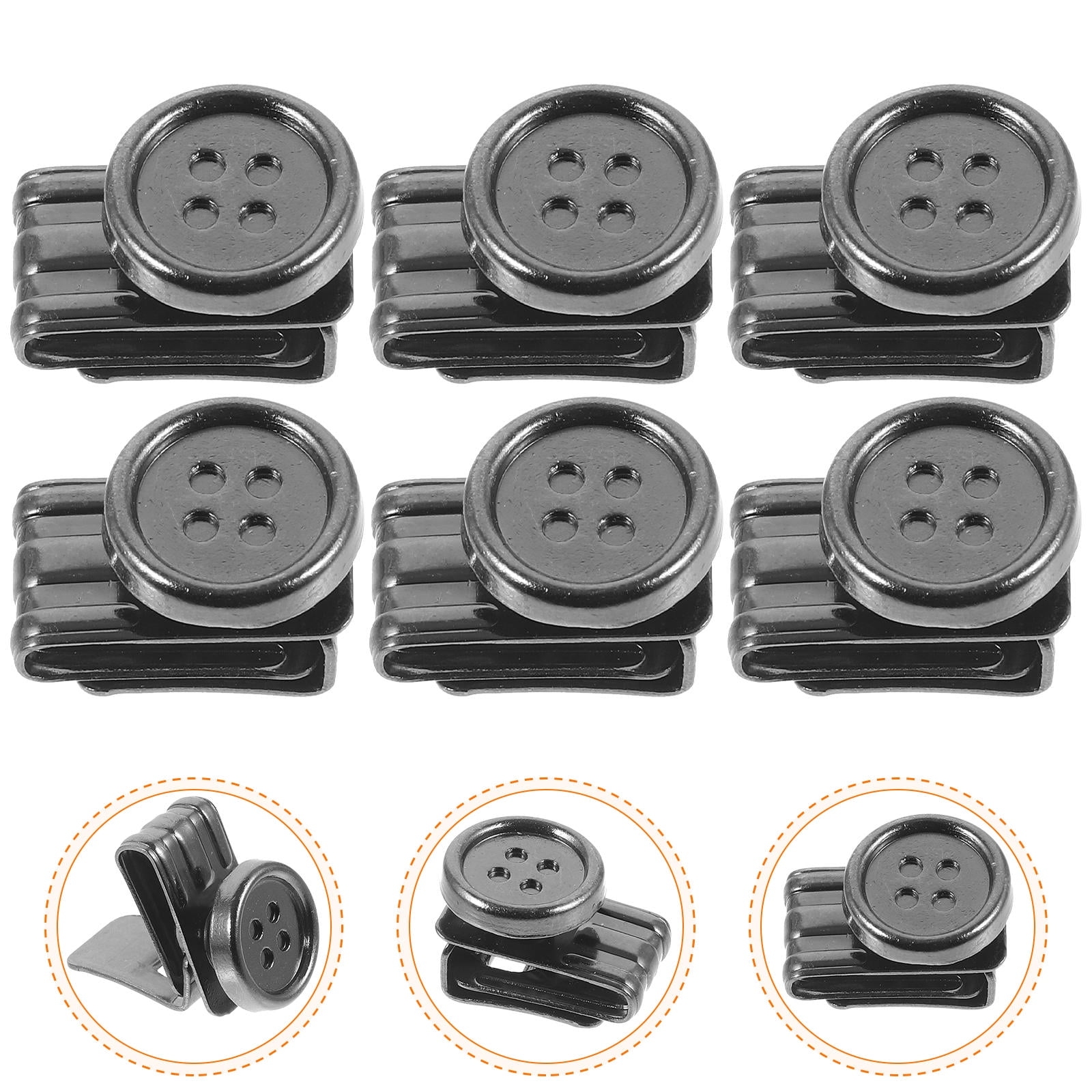 BESTYASH 6Pcs Silver No Sew Button Suspenders Clips for Mens Pants ...