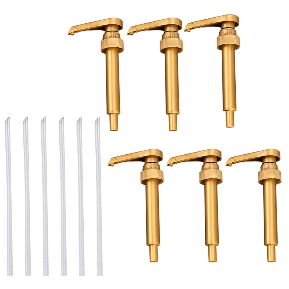 BESTYASH 6Pcs Plastic Syrup Pumps for Bottles Golden Color with ...