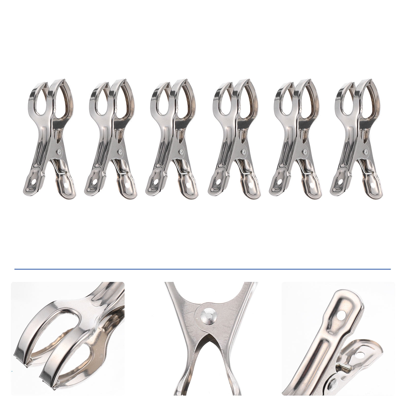 BESTYASH 6Pcs Portable Stainless Steel Clothes Clamps Strong Windproof ...