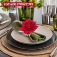 BESTYASH 6Pcs Red Rose Napkin Rings Set Fabric Flower Serviette Buckles ...