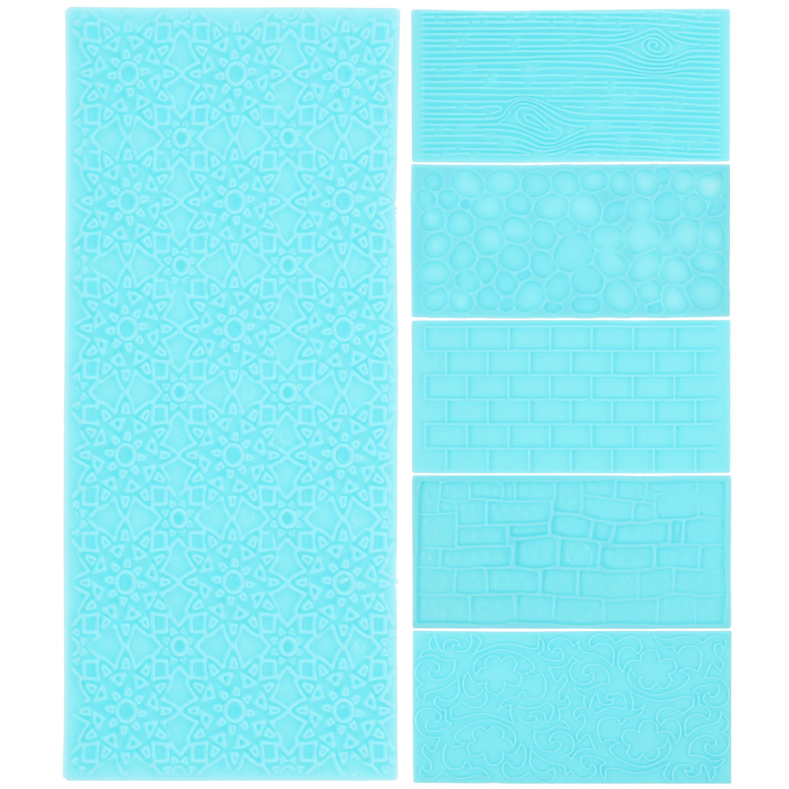 BESTYASH 6Pcs Sky Blue Clay Texture Impression Mats DIY Embossing Pads ...