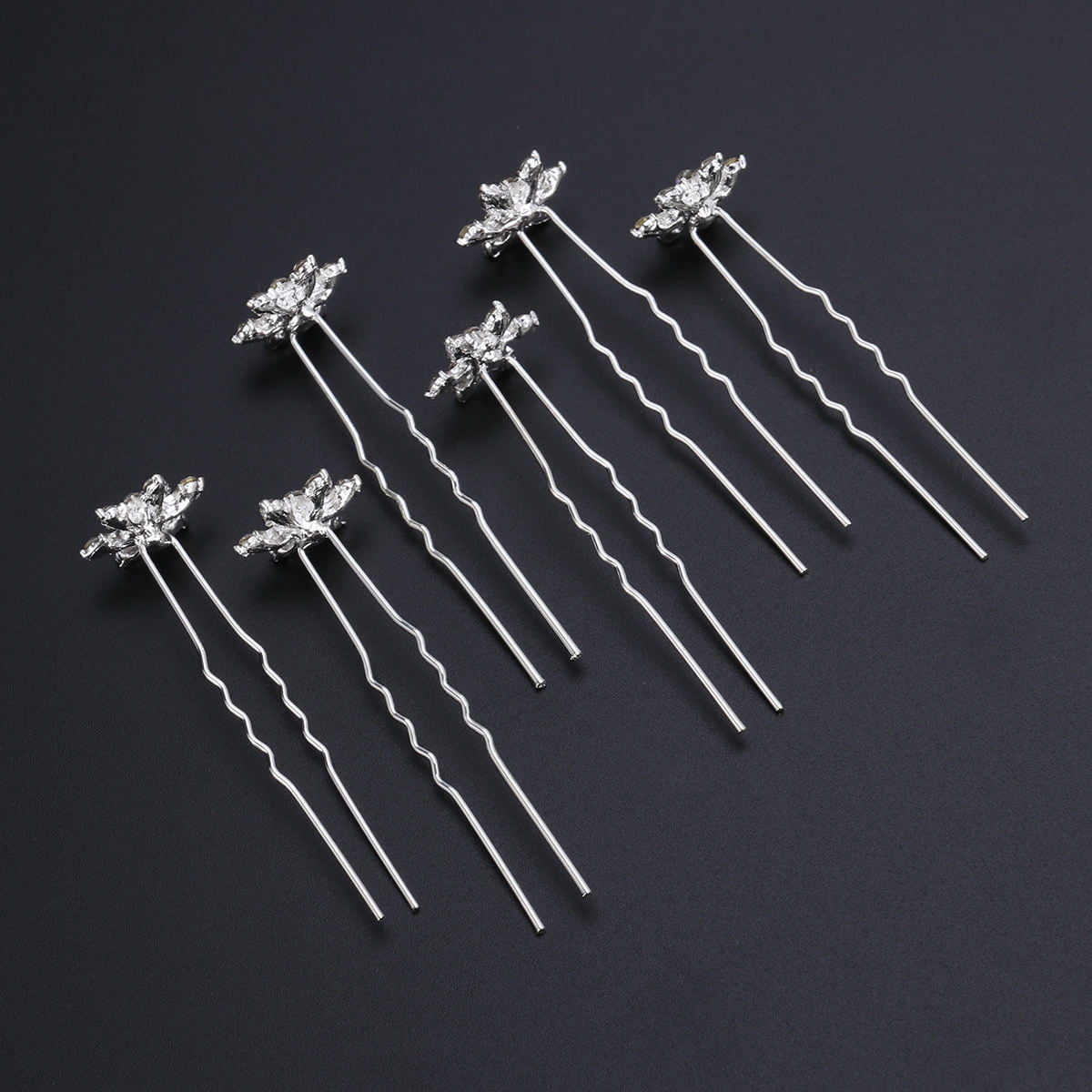 BESTYASH Set of 6 Wedding Hair Clips with White Rhinestones for Brides ...