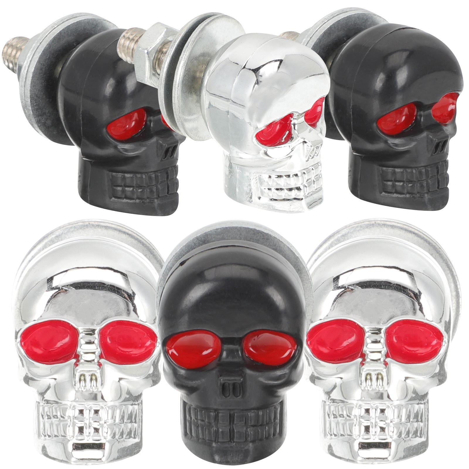 BESTYASH 6pcs License Plate Fastener Black Stainless Steel License ...