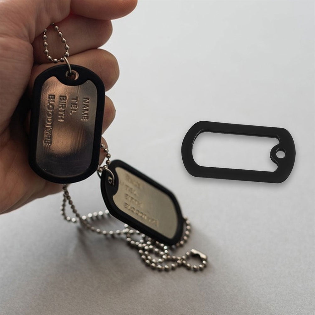 BESTYASH 8Pcs Black Silicone Pet Tag Mute Covers with Square Shape for ...