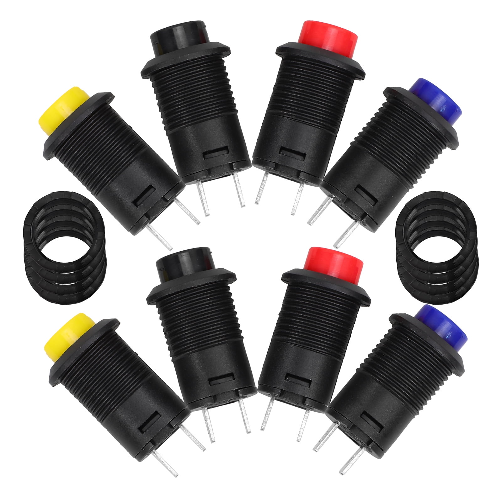 BESTYASH 8Pcs Press Button Switch For Light Assorted Color PPA Brass ...