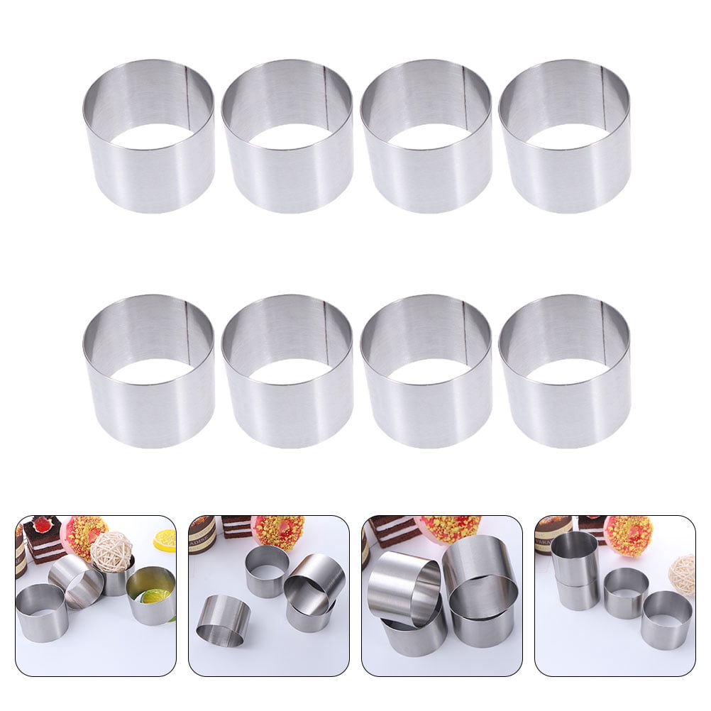 BESTYASH 8pcs Round Cake Molds for Cookies Biscuits Mousse and Crafts ...