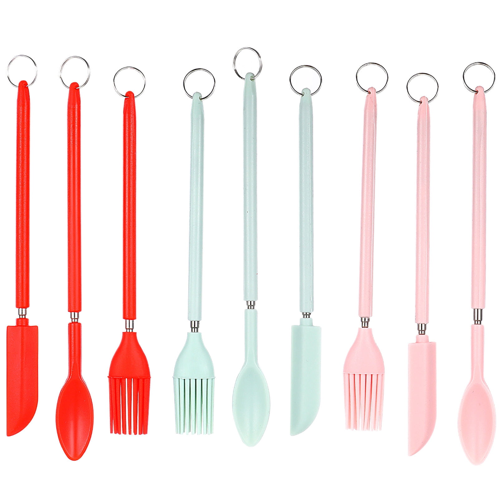BESTYASH 9 Pcs Assorted Color Silicone Telescopic Spatulas and Spoons ...