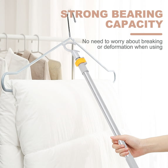 BESTYASH Adjustable Clothes Hanger Pole Lightweight Sturdy Reach Stick ...