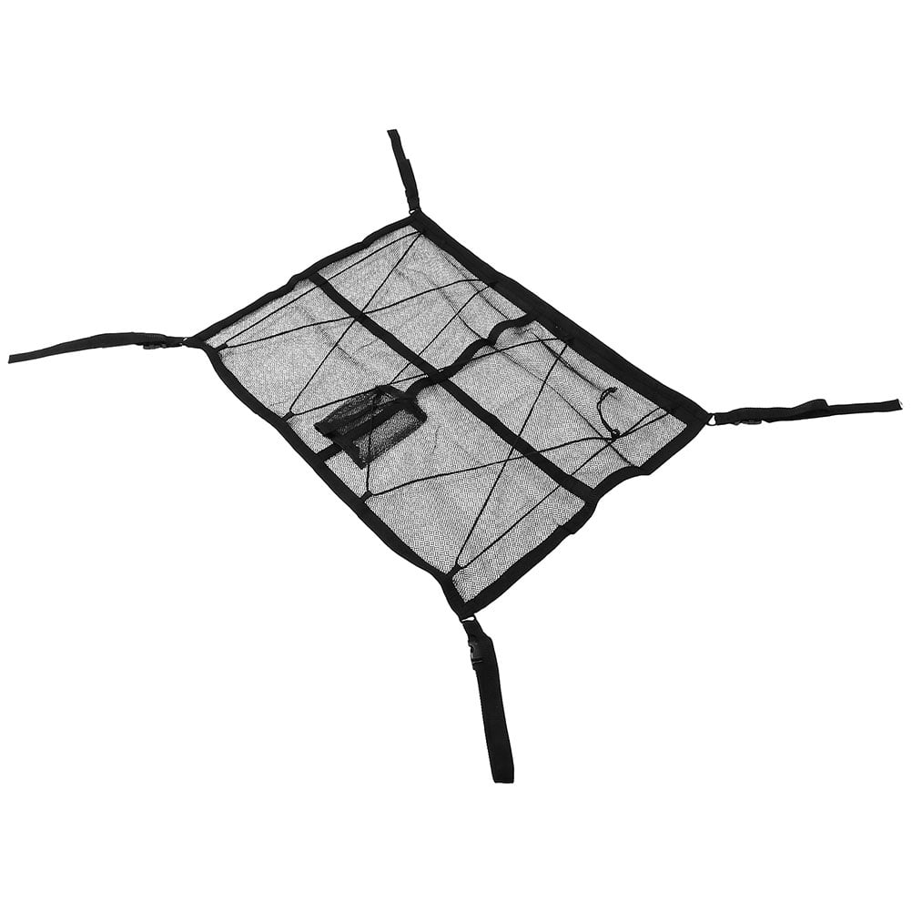 BESTYASH Black Adjustable Hanging Car Ceiling Cargo Net with Tissue Box ...