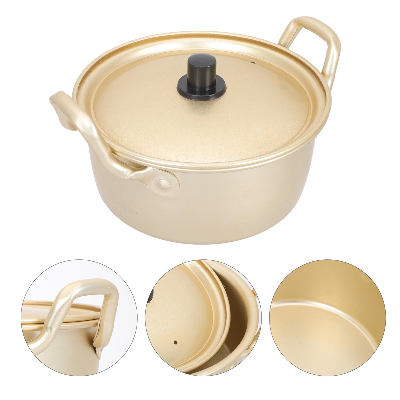 BESTYASH Aluminum Ramen Pot with Golden Nonstick Coating and Double ...