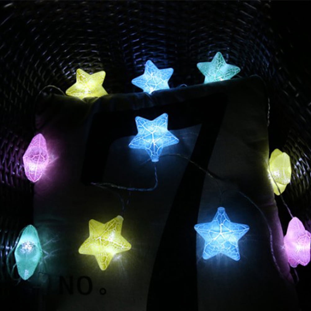 BESTYASH Assorted Color Crackle Star String Lights with Safe Plastic ...