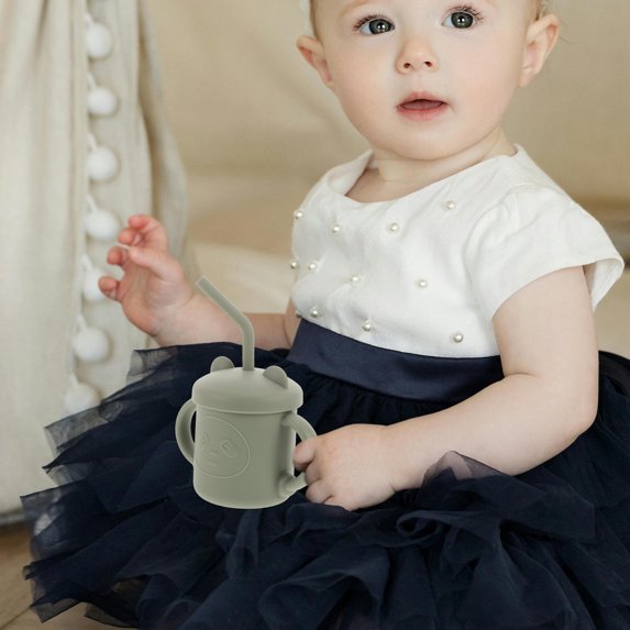 BESTYASH Olive Drinking Cup with Spill-Proof Design for Toddlers - Back ...