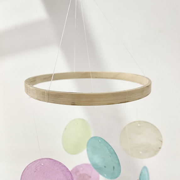 BESTYASH Bamboo Ring Wind Bell with Delicate Seashells Perfect for ...