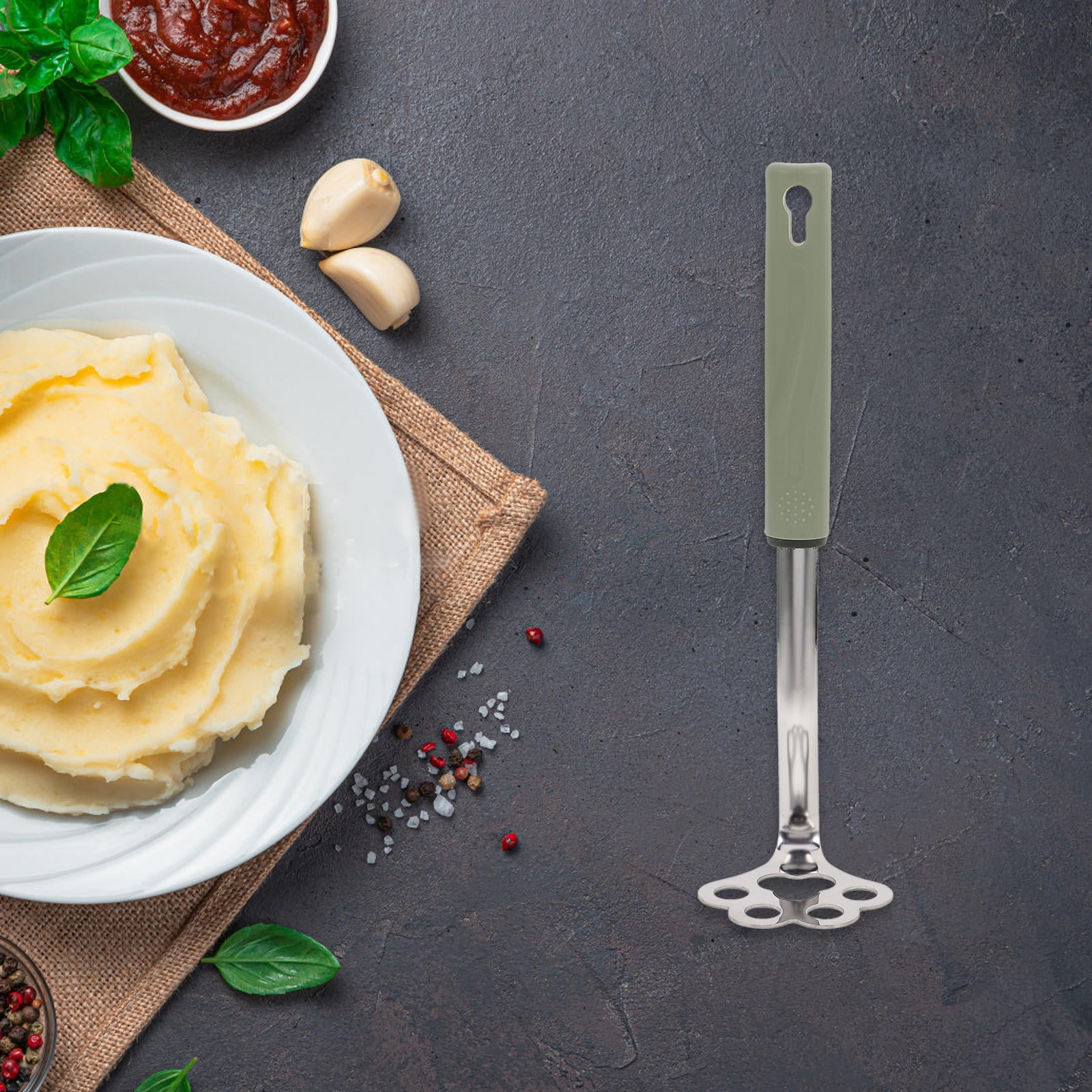 BESTYASH Bean Smasher Tool Potato Masher Non Scratch Green For Parents ...