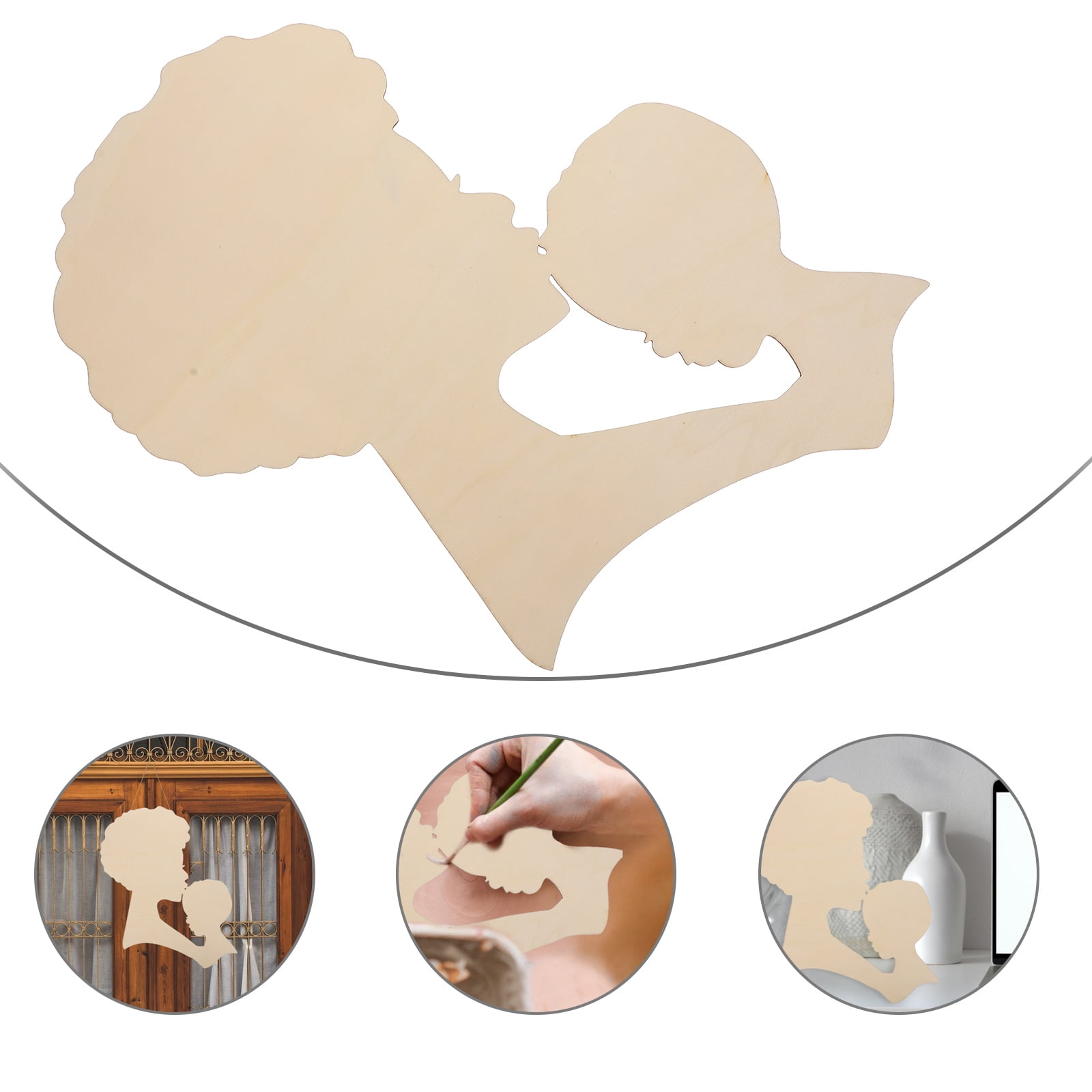BESTYASH Beige Unfinished Wooden Chip Decoration for DIY Carving and ...