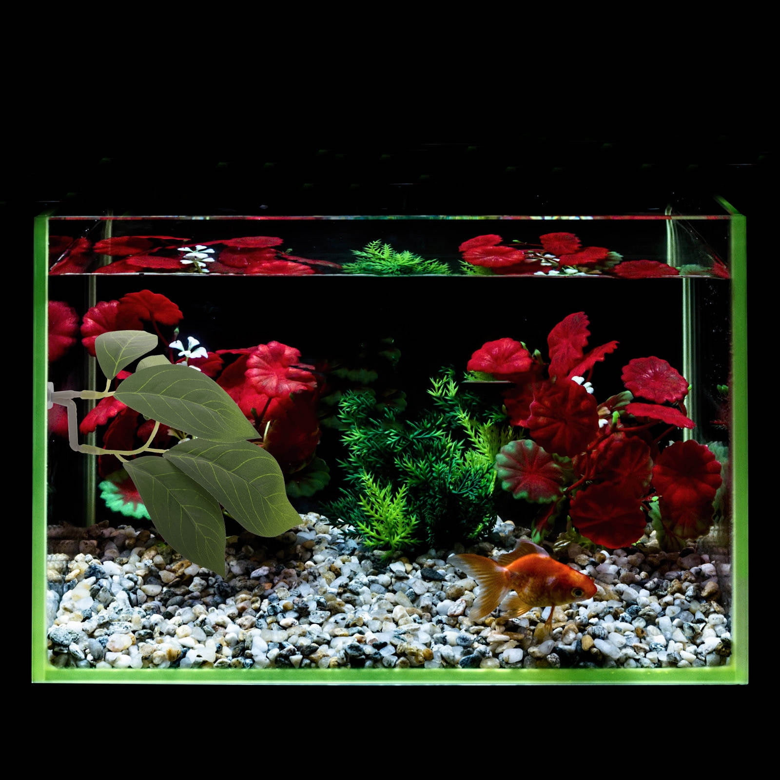BESTYASH Betta Plants Plastic Green Leaf Hammock for Aquarium 1Pcs ...