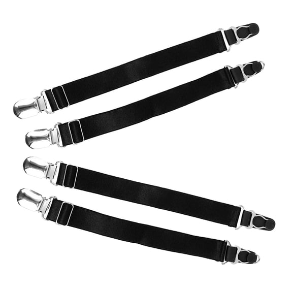 BESTYASH Black Adjustable Metal Garter Clips for Stockings with Easy ...