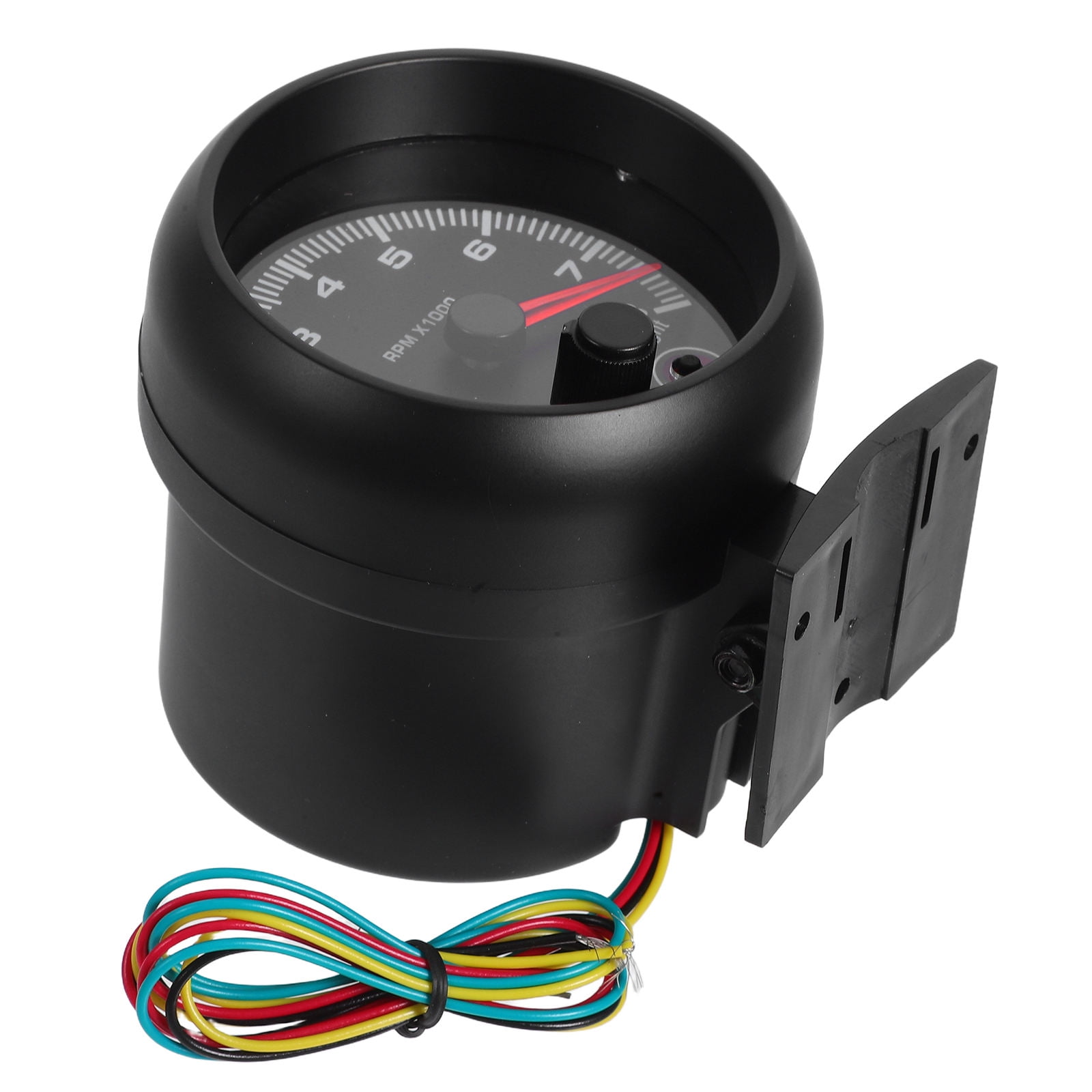 BESTYASH Black Car Tachometer Gauge with White Light Alarm Compatible ...