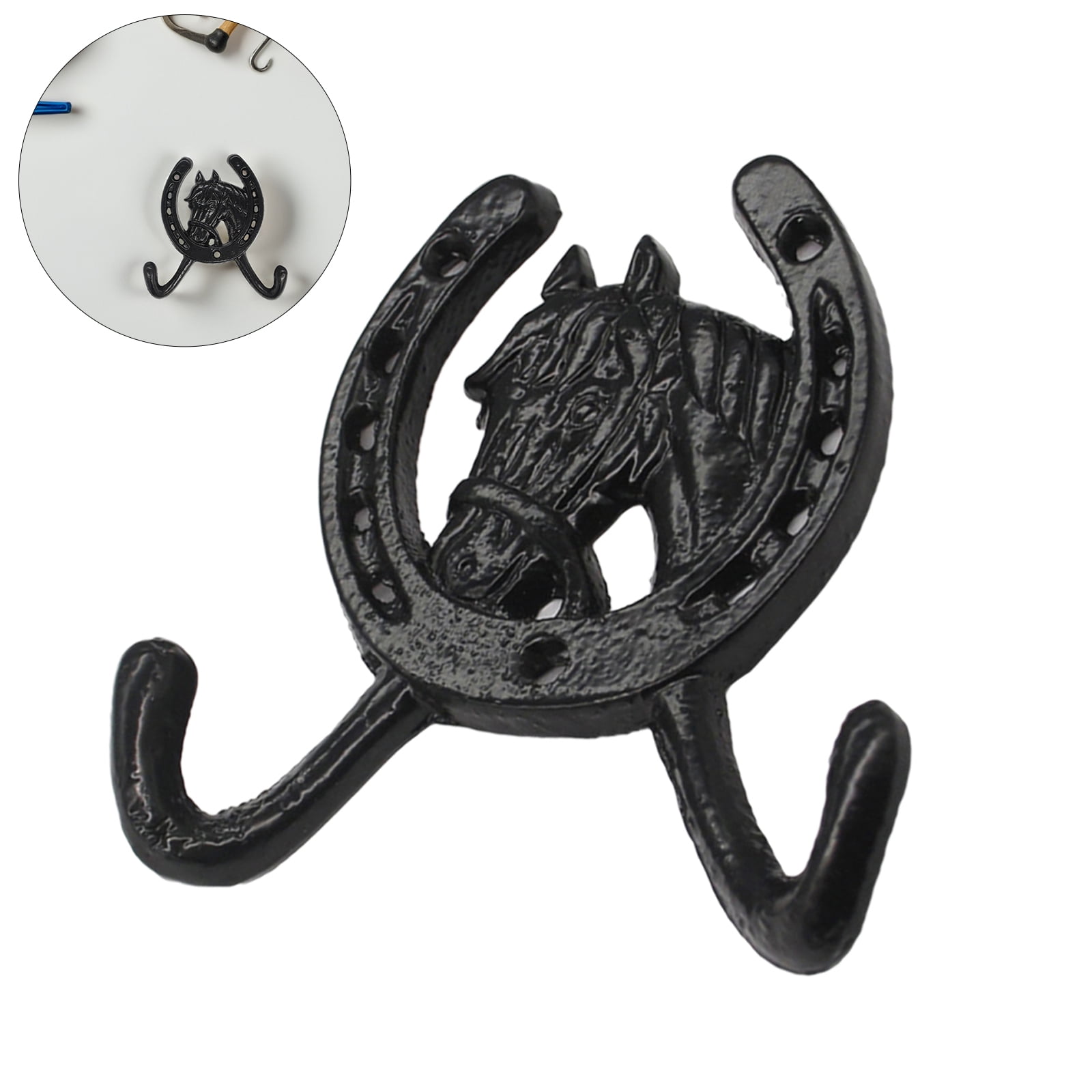 BESTYASH Black Cast Iron Wall Hooks for Hanging Coat Hat Bags Rustic ...