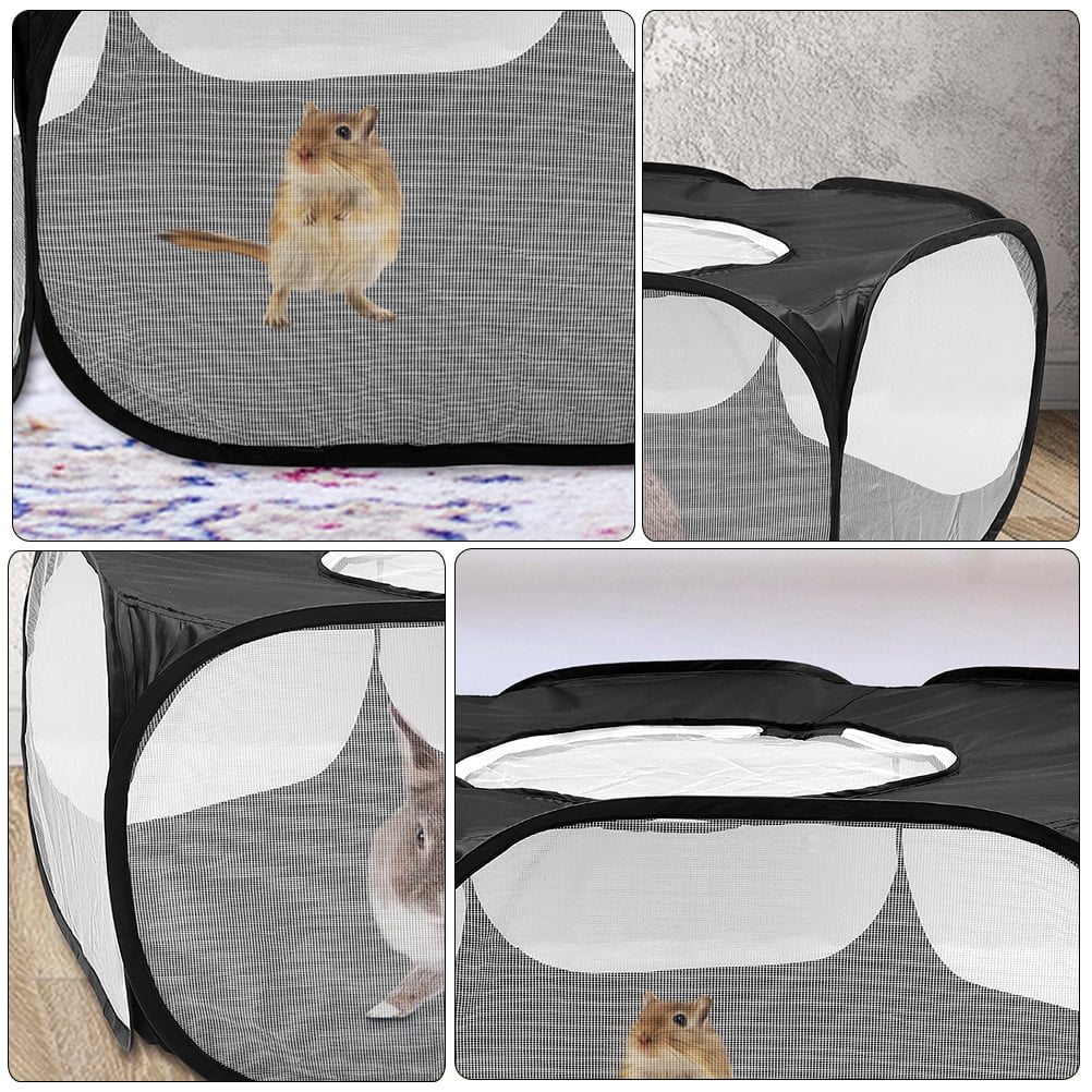 BESTYASH Black Cloth Small Pet Playpen Portable Playpen Enclosure for ...