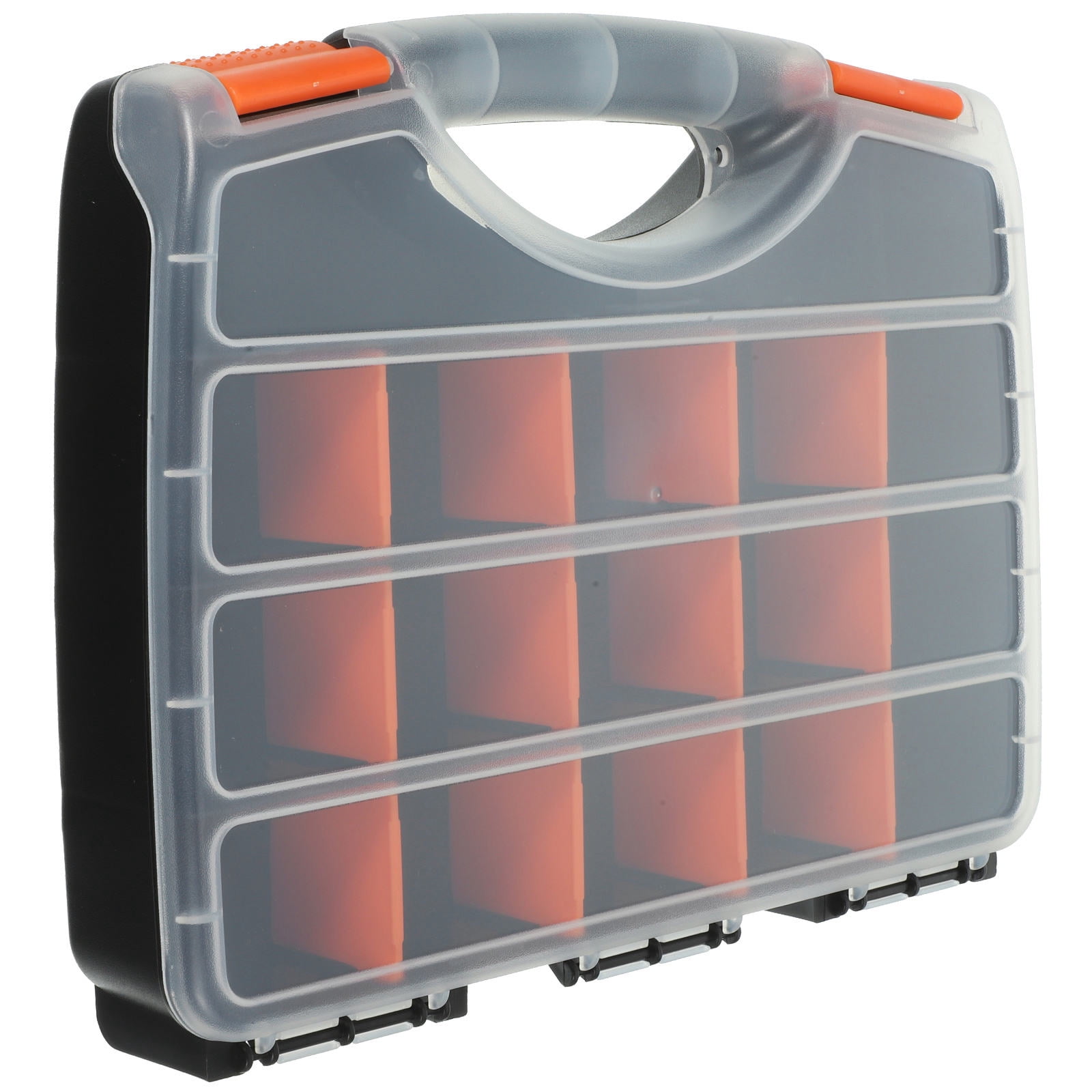 BESTYASH Black Small Parts Organizer Box with Transparent Compartments ...