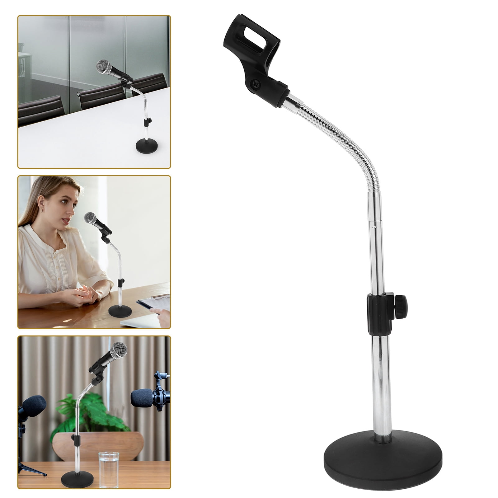 BESTYASH Black Desktop Microphone Stand with Flexible Hose Adjustable ...
