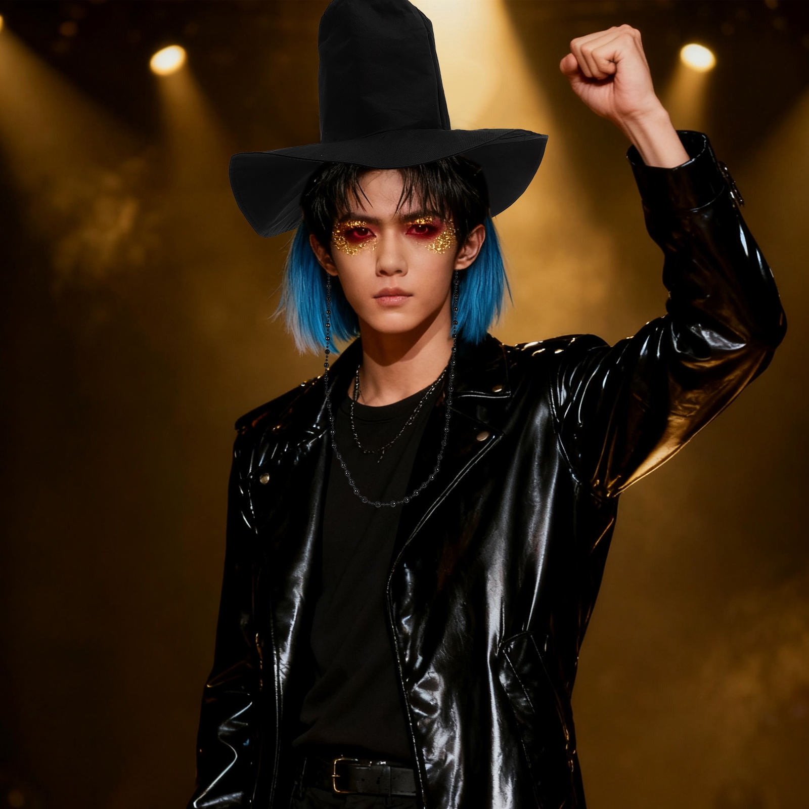 BESTYASH Black Korean Ancient Opera Hat Flat Top Fedora Traditional ...