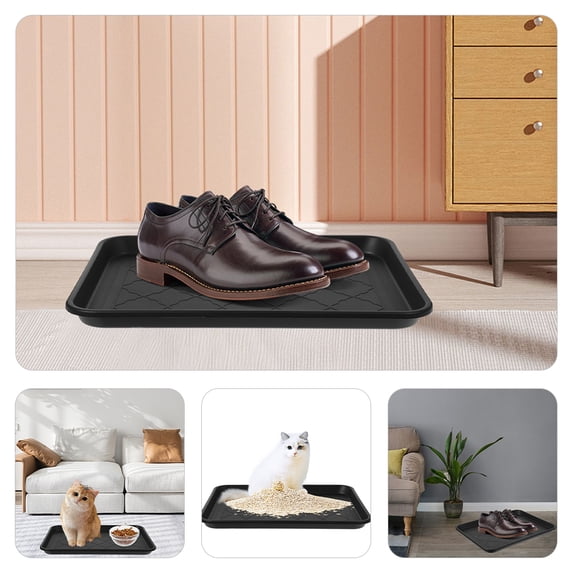 BESTYASH Black Plastic Shoe Mats for Entryway Indoor with Non Slip ...